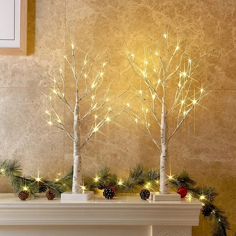 LED Birch Tree Table Lamp | Light Twig Tree For Christmas And Home Dec ...